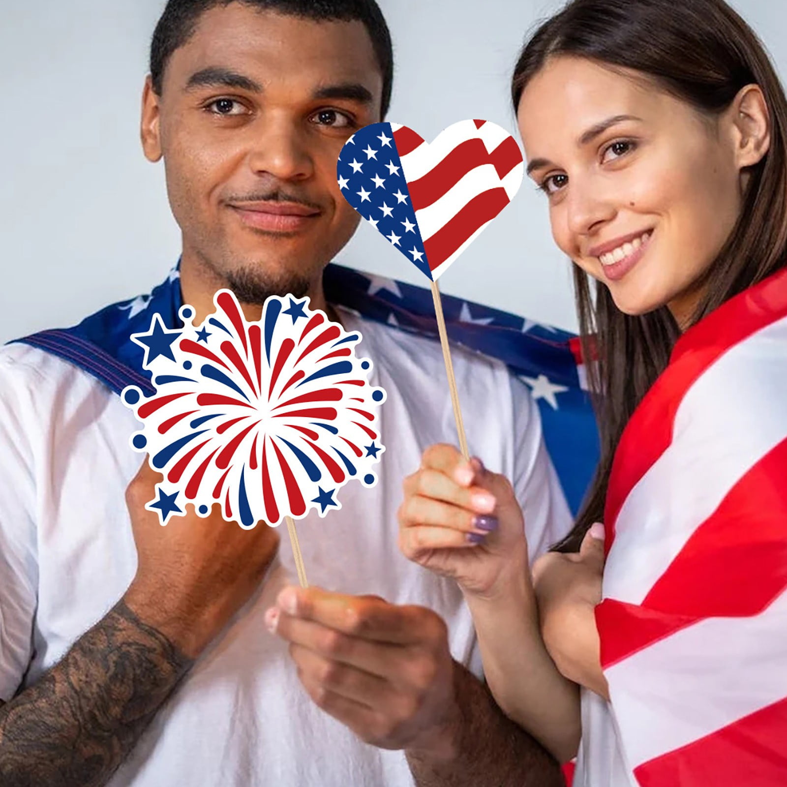 Fimeskey 21Pcs Selfie Props With Stick For American National Day Booth ...