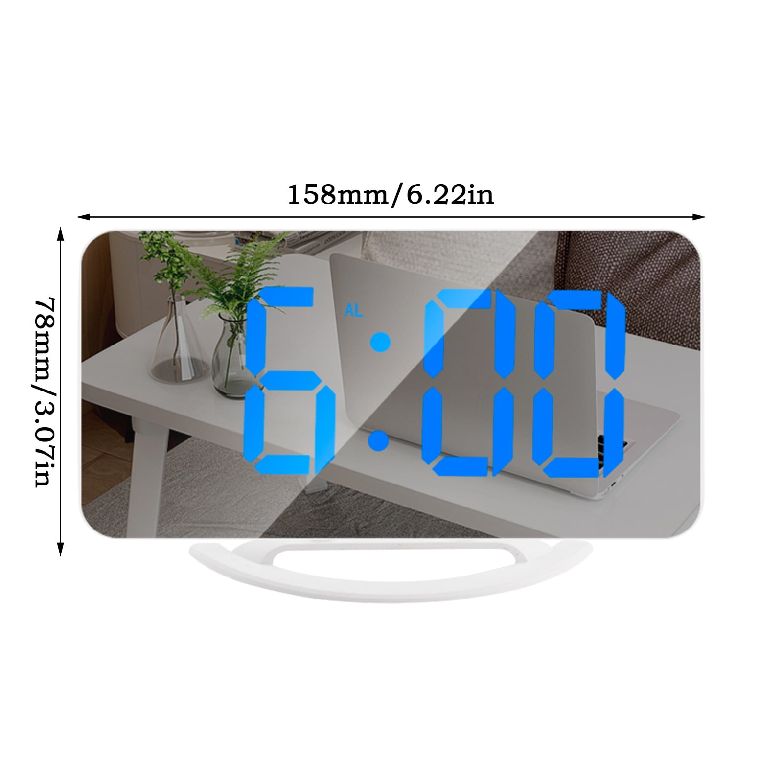 Fimeskey Clock Creative Mirror Clock Digital Alarm Clock Automatic ...