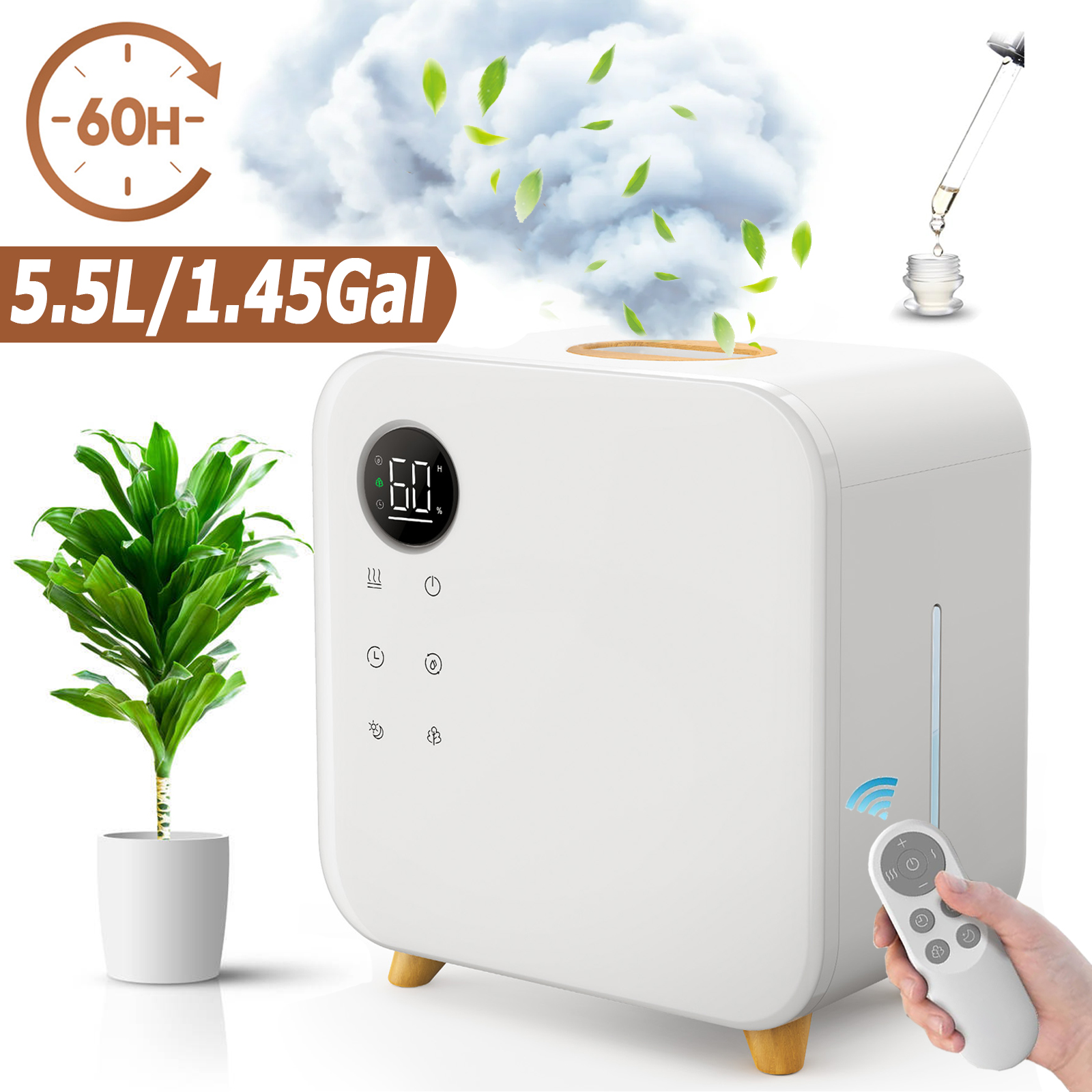 FPWNGL 1PC Flame Air Humidifier Ultrasonic Cool Mist Maker Essential ...