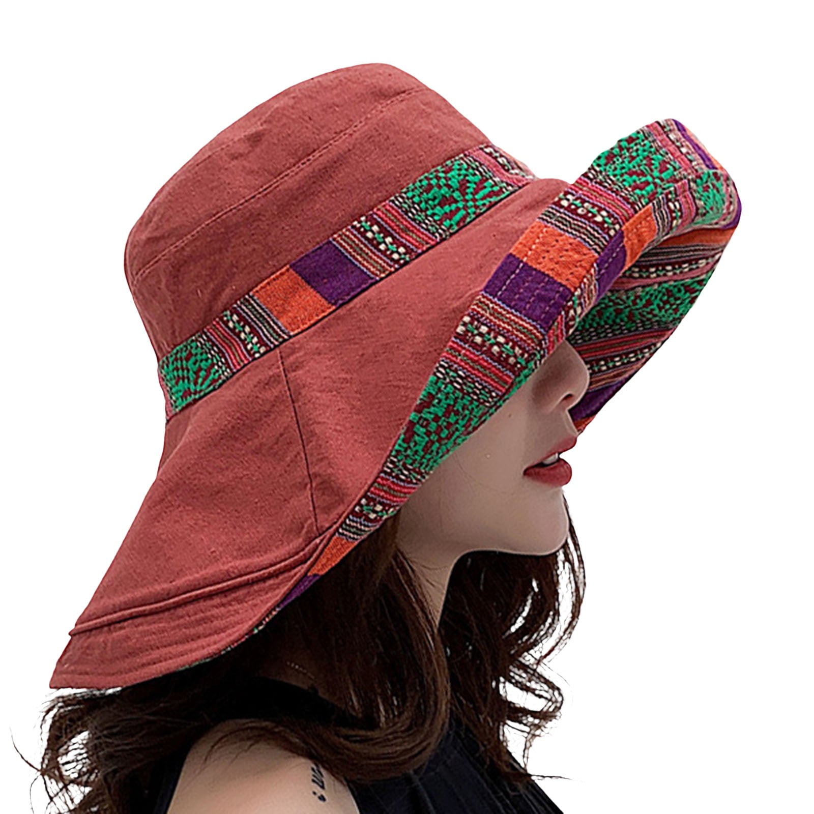 Fimkaul Summer Cap Womens Sun Hats Large Edge Double Sided Shading ...