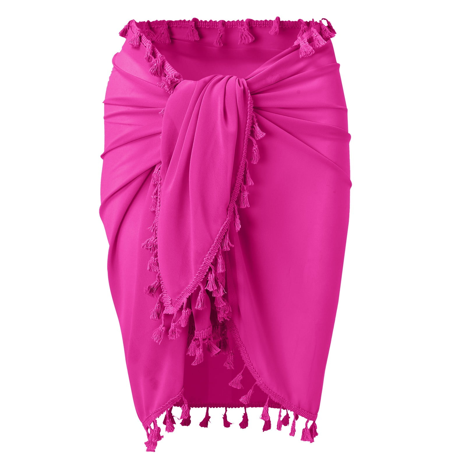 Fimkaul Womens Swimsuit Cover Ups Irregular Multifunctional Scarf Bikini Fringe Spliced Beach
