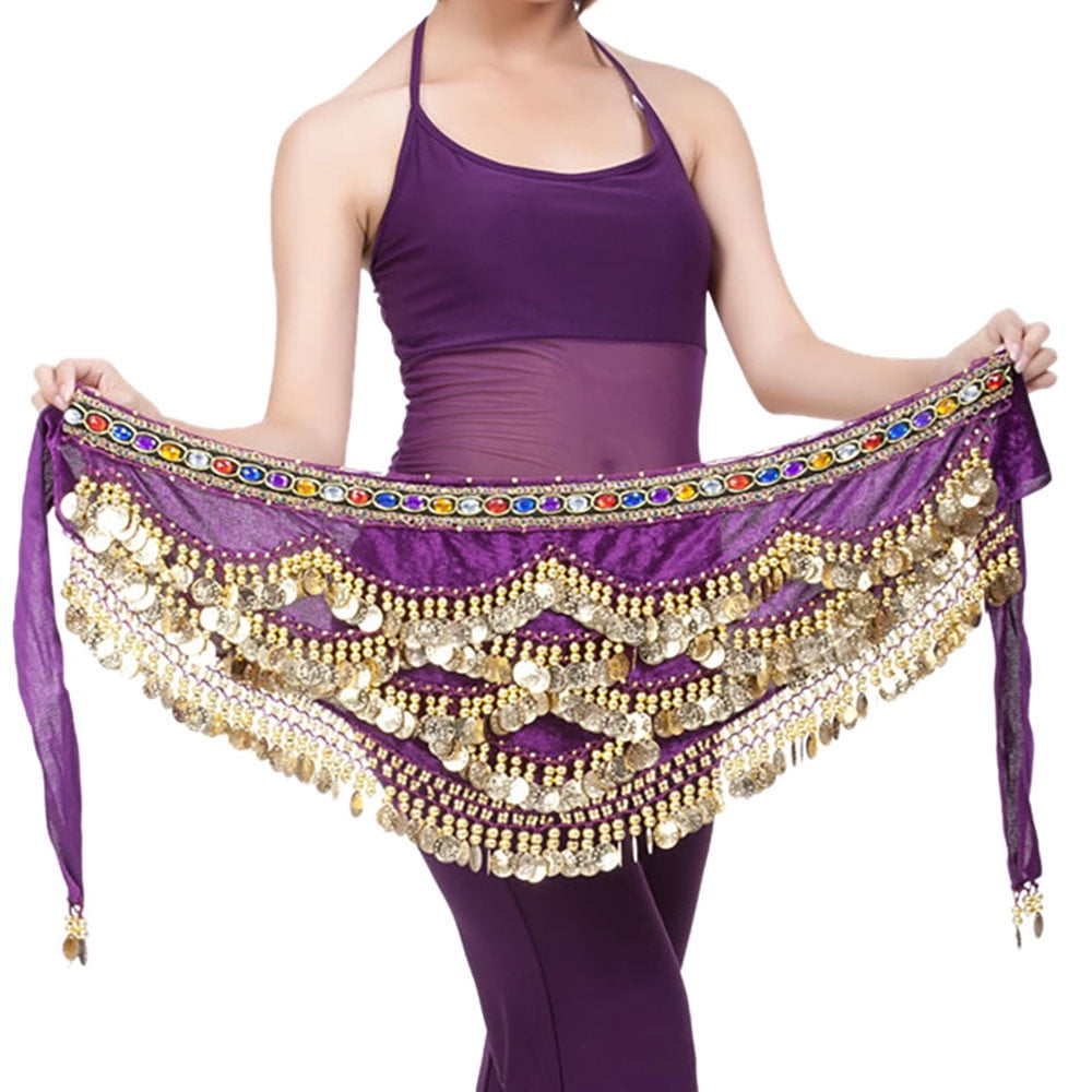 Fimkaul Womens Men Belt Fashion Belly Wrap Belly Dance Gold Dance Hip ...