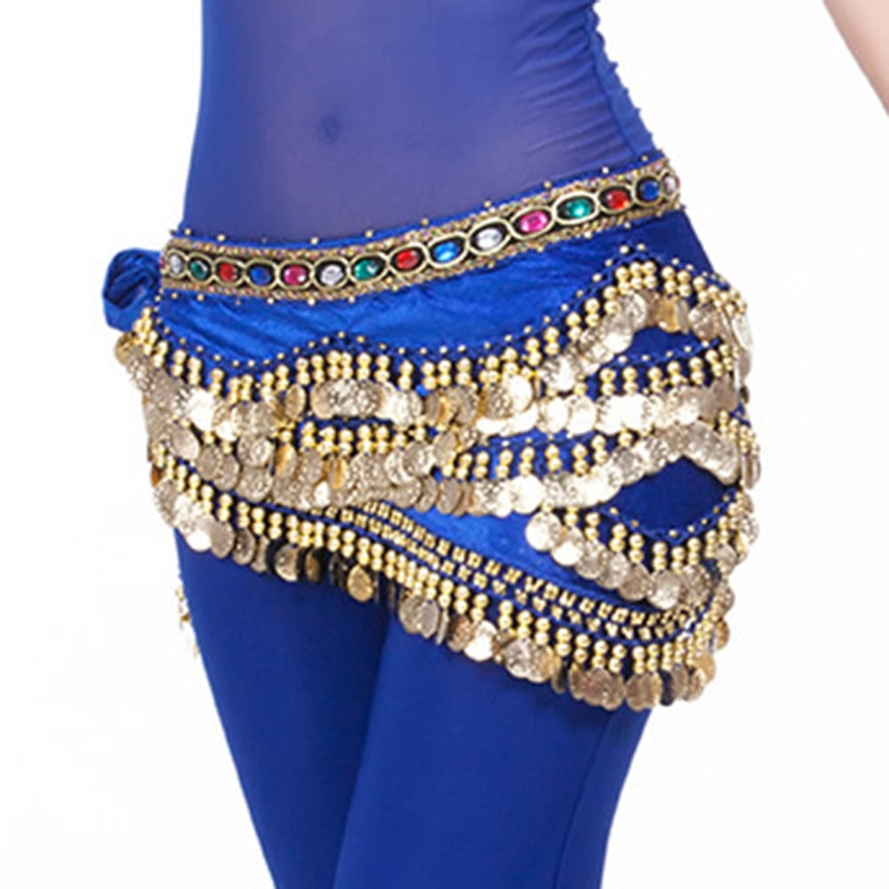 Womens Men Belt Fashion Belly Wrap Belly Dance Gold Dance Hip Scarf ...