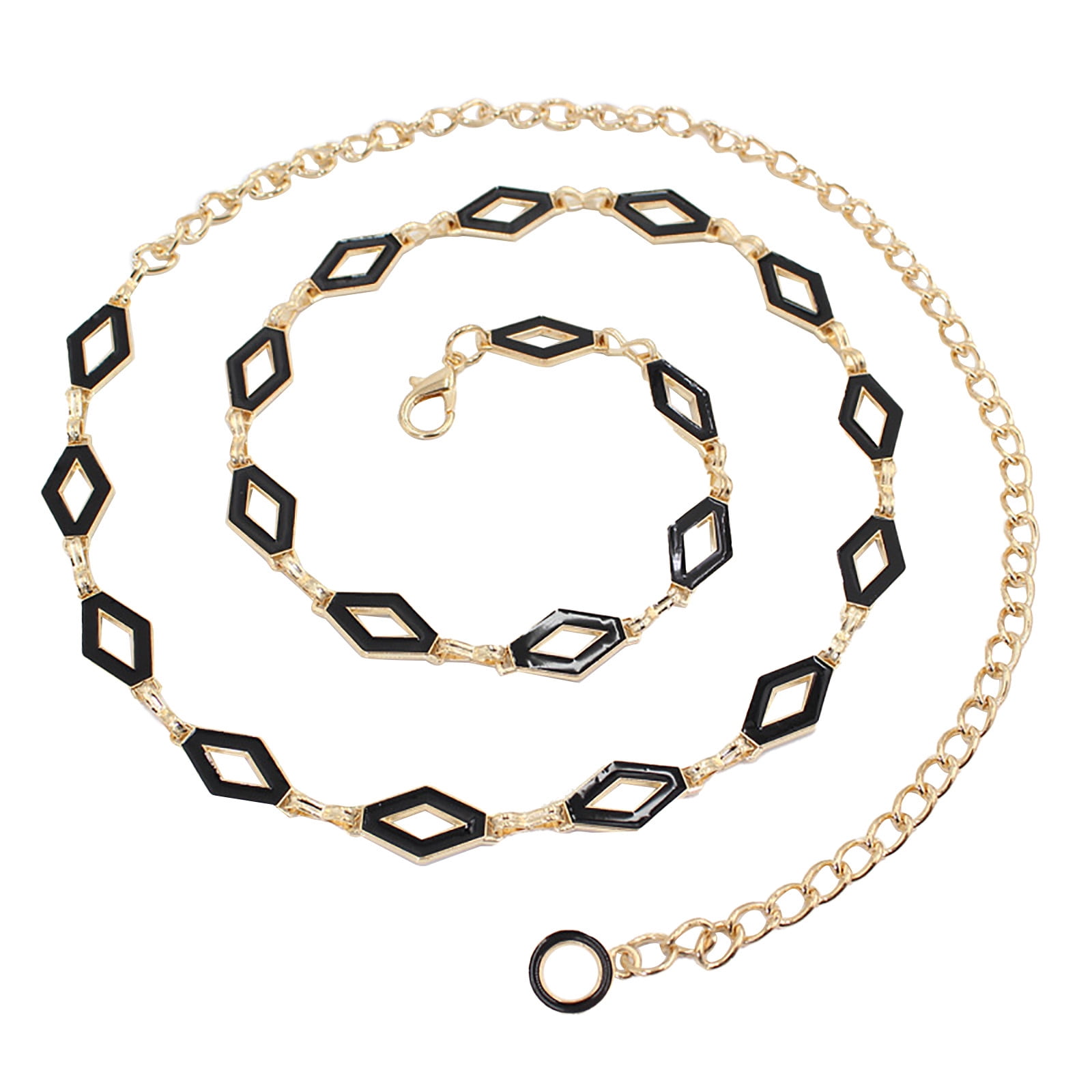 Fimkaul Womens Men Belt Fashion Hook Adjustment Waist Metal String ...