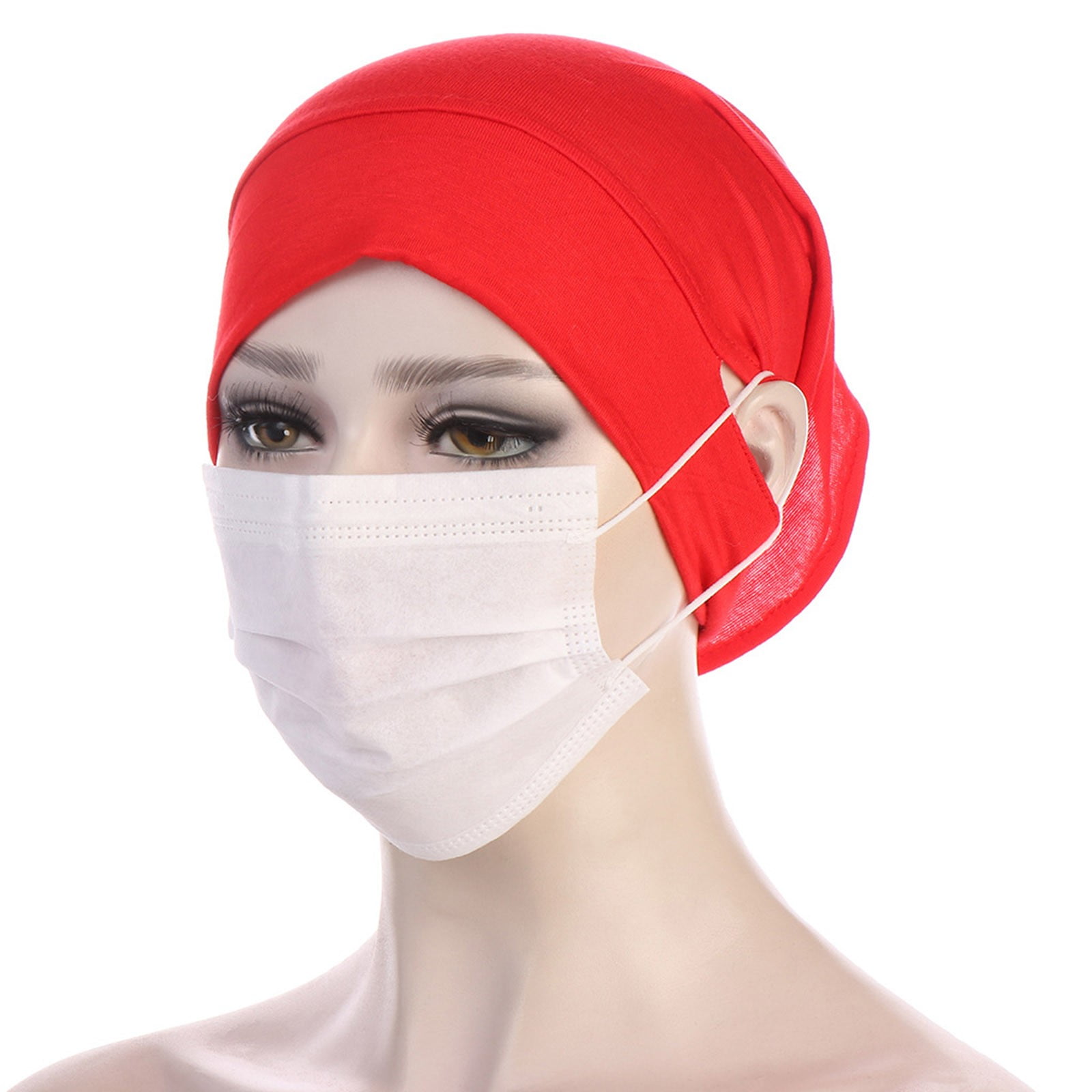 Womens Winter Beret Hats Muslim Hijab Undercap With Ear Hole Underscarf ...