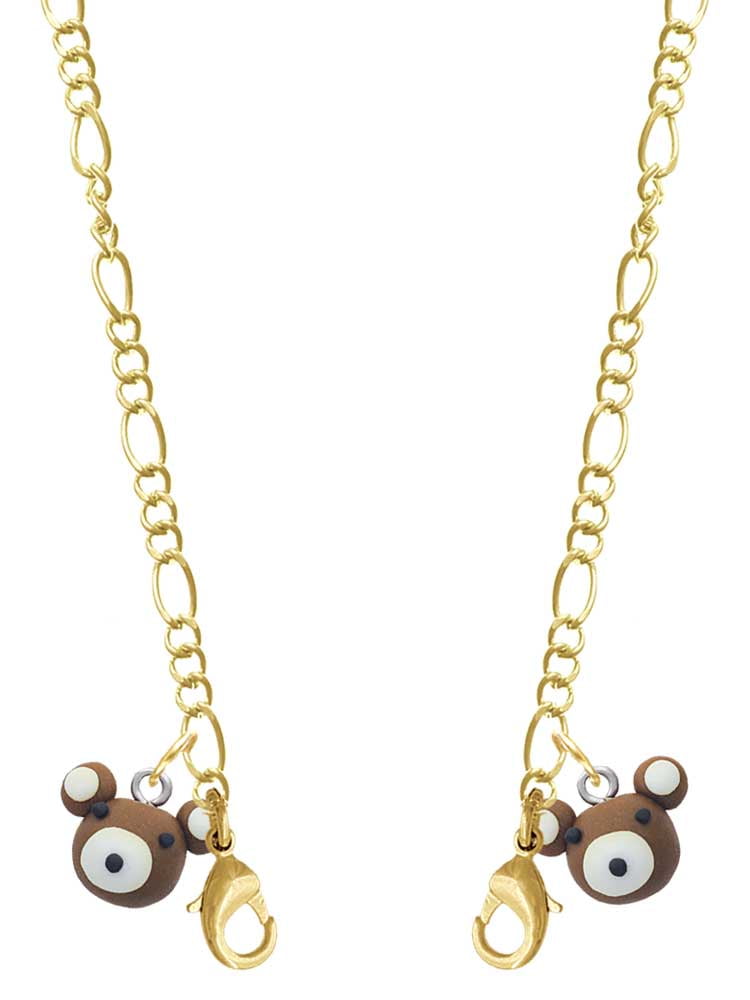 Fimo Clay Teddy Bear Goldtone Face Mask Necklace - Walmart Business ...