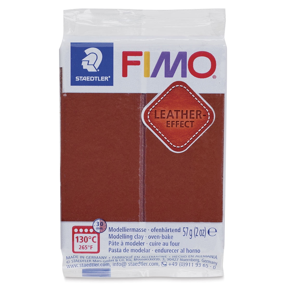 Fimo Leather Effect Polymer Clay 2oz-Nut Brown - Walmart.com