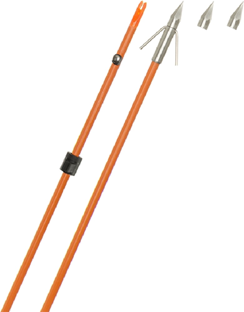 Fin-Finder 13181 Raider Pro Orange Fiberglass Bow Fishing Arrow + Big ...