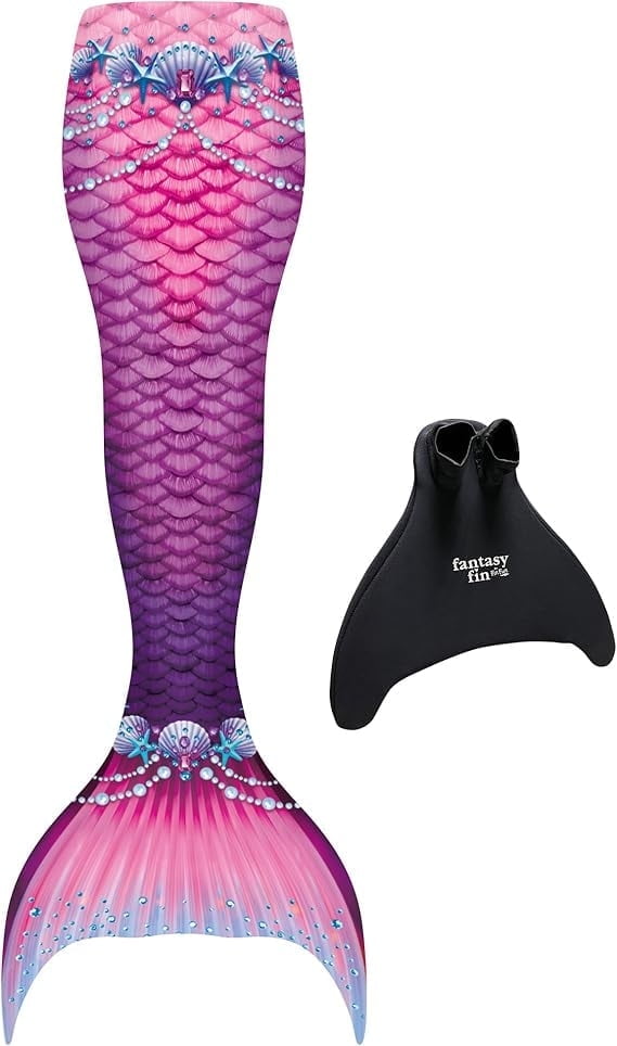 Fin Fun Fantasy Mermaid Tail for Kids, Swimmable Tail with Monofin ...
