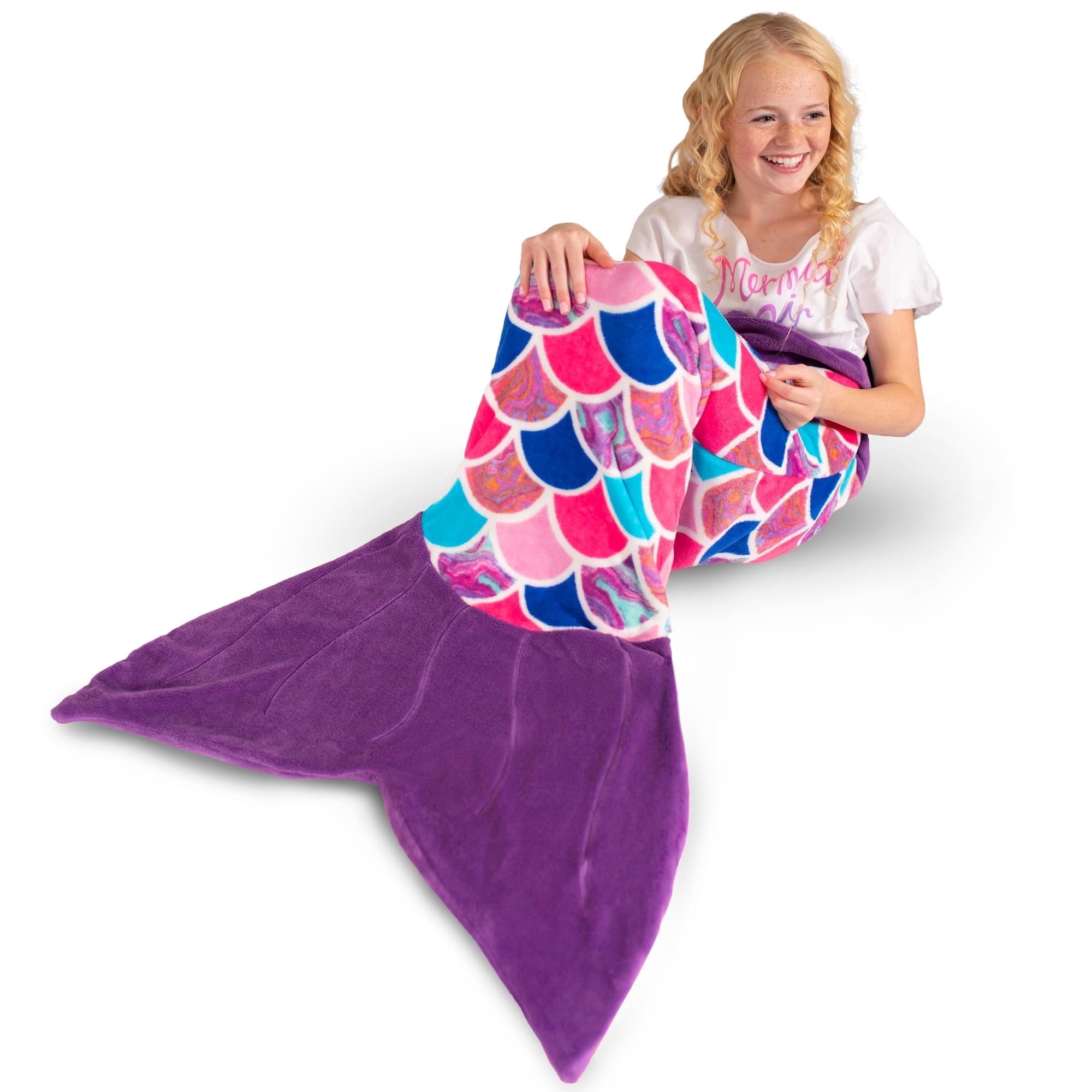 Fin Fun Mermaid Tail Blanket Kids, Girls and Boys - Cuddle Tails ...