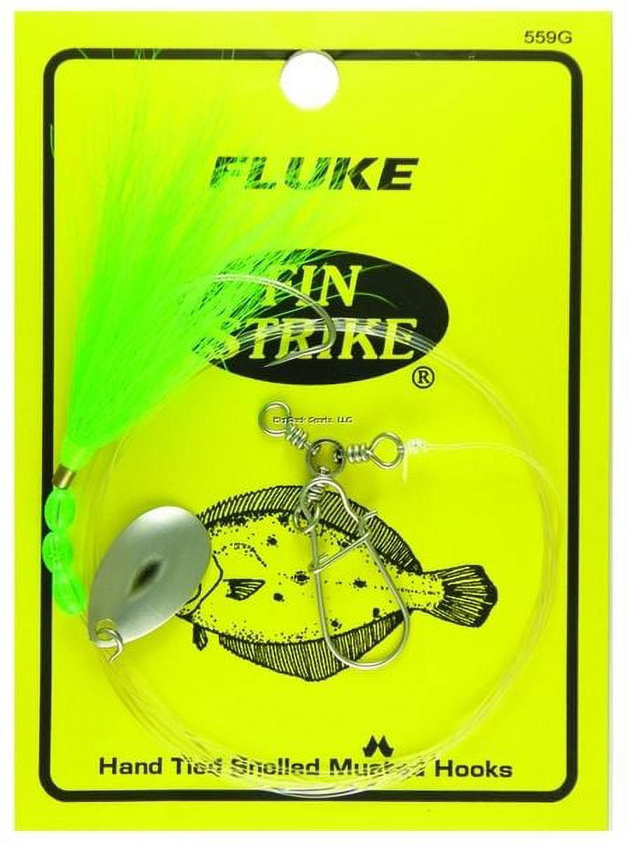 Fin Strike 559 Fluke Rig Wide Gap Bucktail Spinner w/Sinker Snap Green ...
