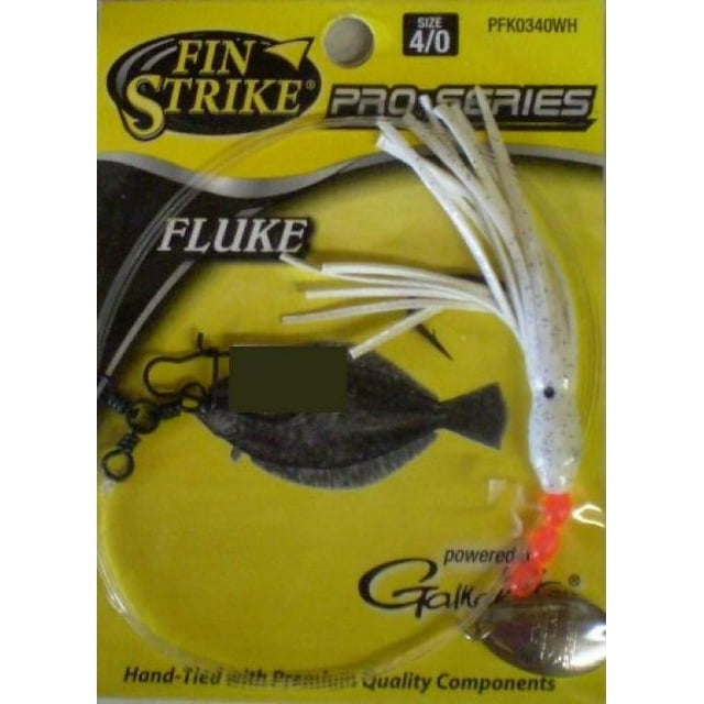 Fin Strike PFK0340WH ProSeries Fluke Rig Shiner Fishing Hook Black ...
