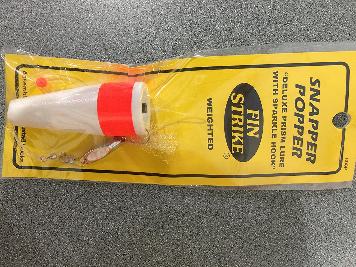 Fin Strike Snapper Popper Rig w/Prism Hook, Weighted, .8oz, Orange ...