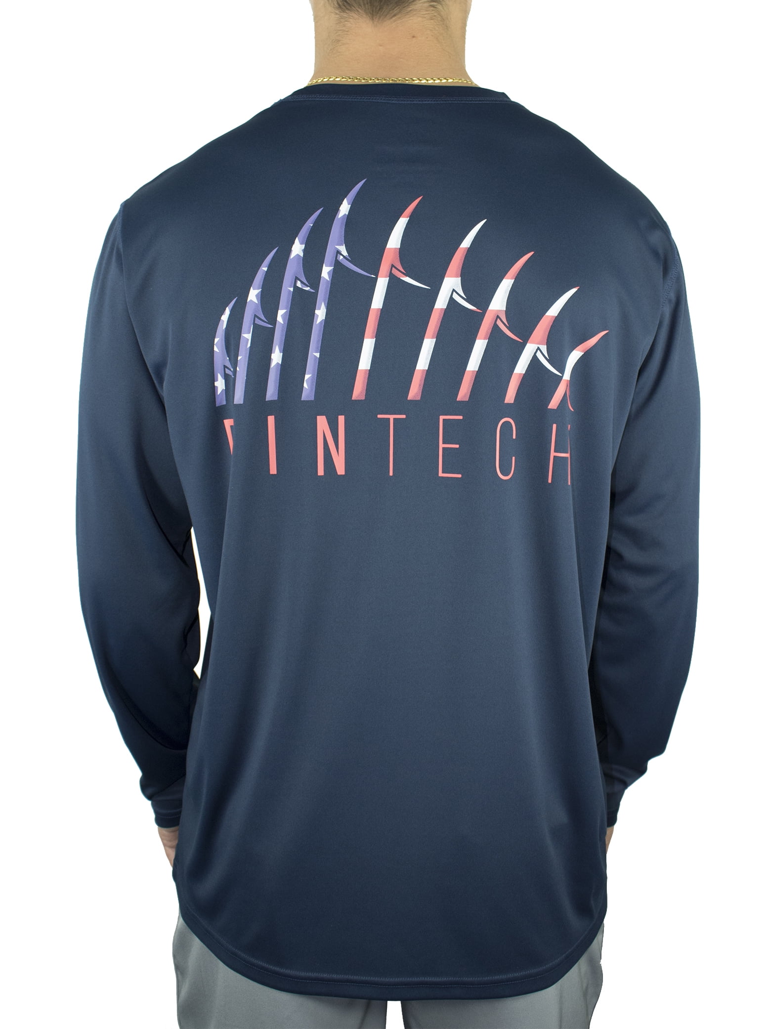 FinTech Men's Long Sleeve Crew Neck Lightweight UV Protection T-Shirt ...