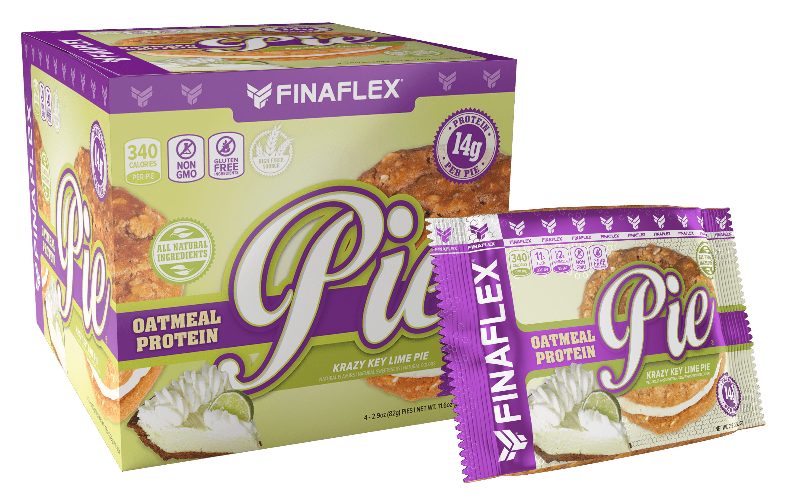 Finaflex Oatmeal Protein Pie, Whey Protein Snack Krazy Keylime 2.9 oz ...