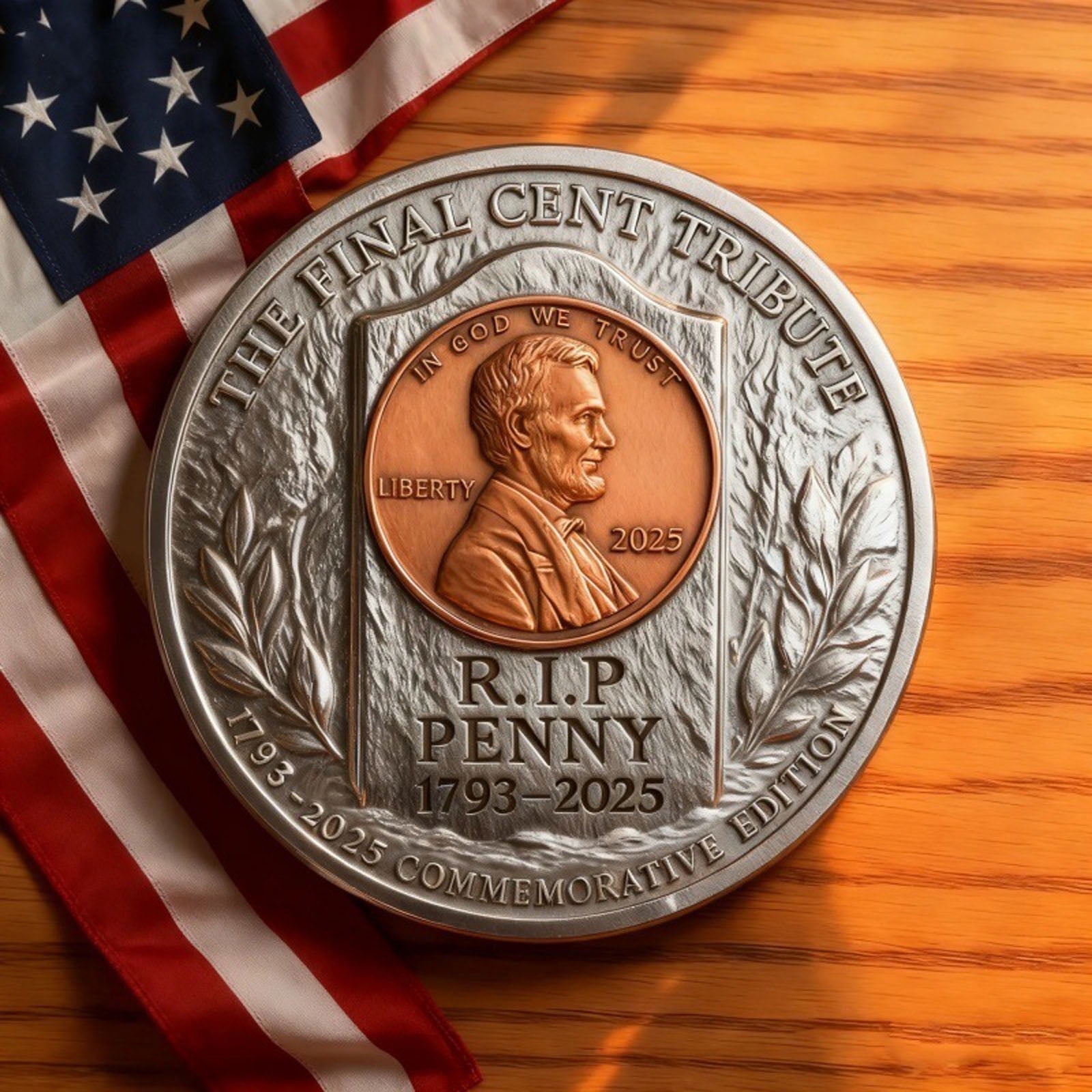 Final Cent Tribute Coin Collection Ornament – Commemorative 2025 Penny ...