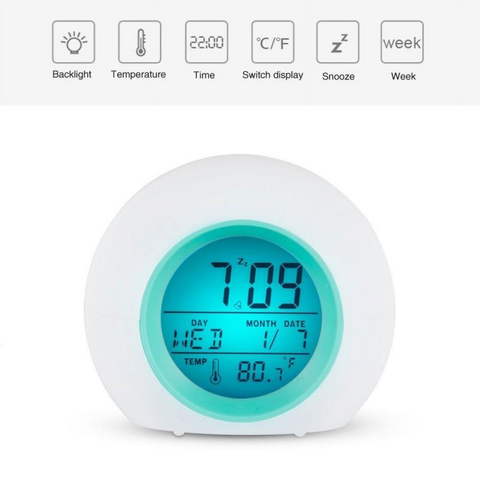 Final Clear Out!Alarm Clock Table-Round Colorful Alarm Clock Light ...