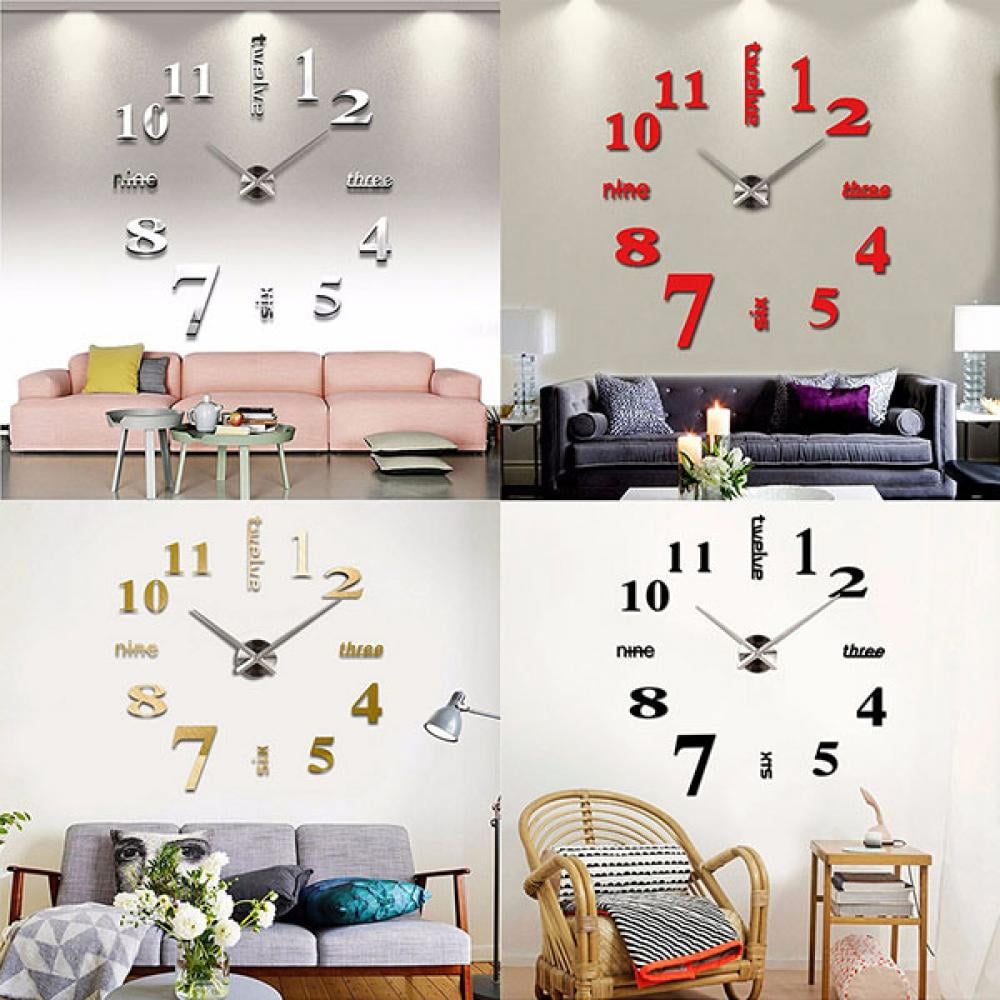 Final Clear Out! Large Wall Clock Quartz 3D Diy Big Decorative Kitchen ...