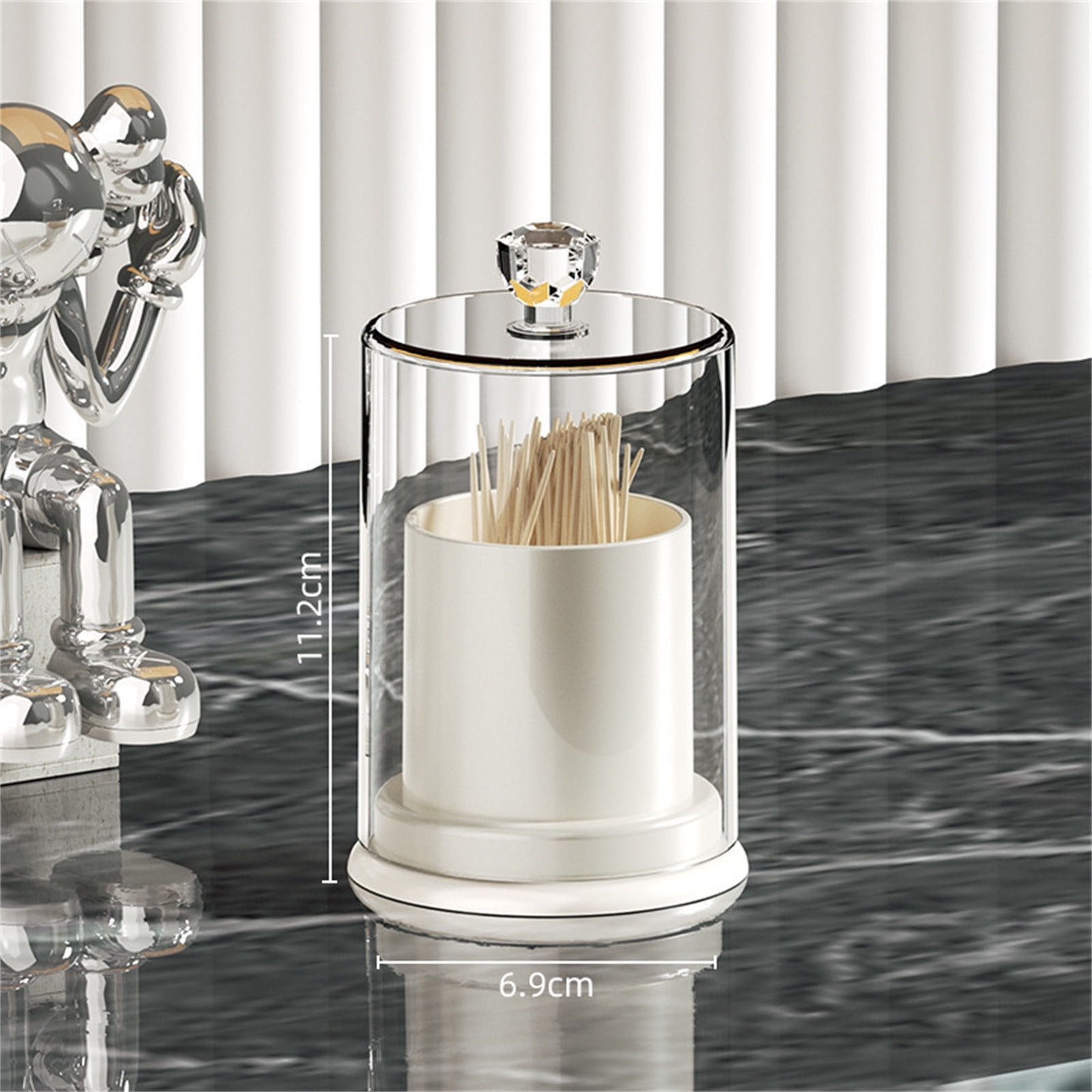 Final Clearance, Cotton Ball and Swab Dispenser, Clear Plastic Jar Set ...