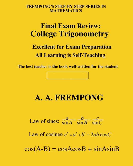 Final Exam Review: College Trigonometry - Walmart.com