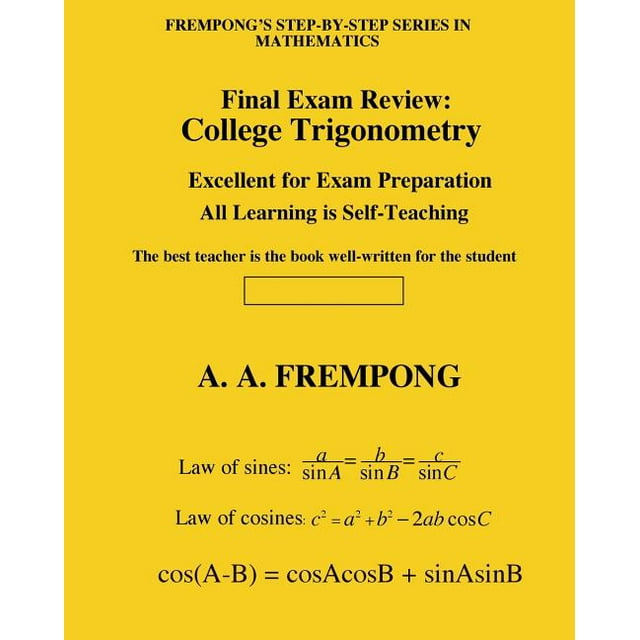 Final Exam Review: College Trigonometry - Walmart.com