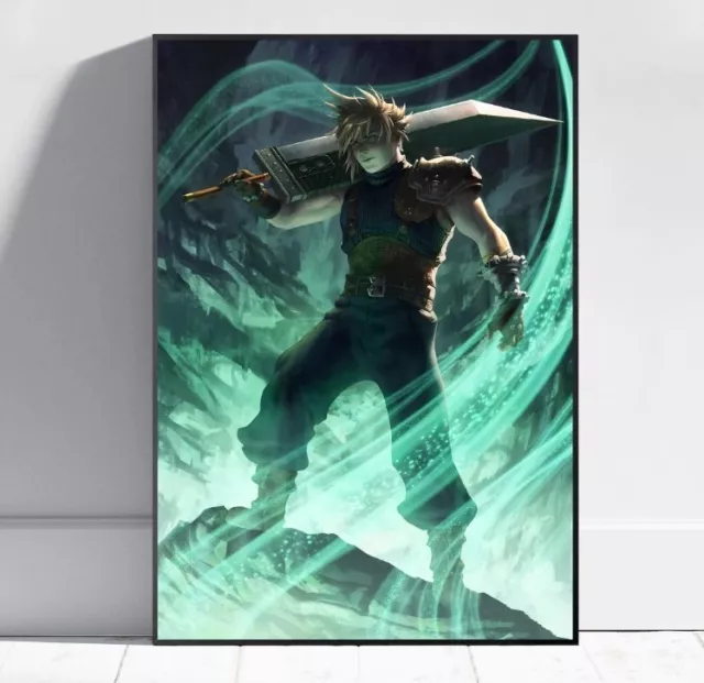 Final Fantasy Poster, Cloud Strife Wall Art, Rolled Print 6 NO FRAMED ...
