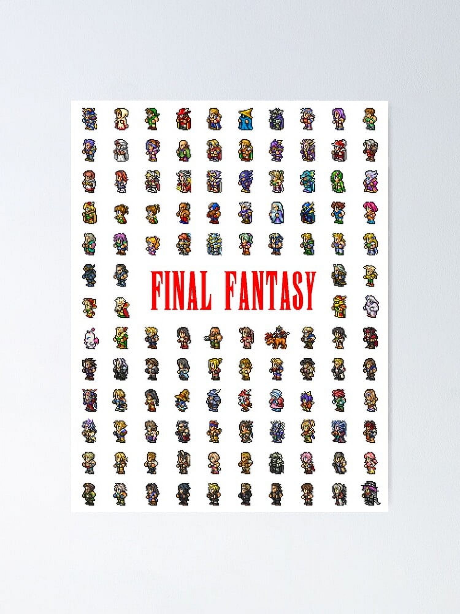 Final Fantasy Sprites through the ages Fashion Art Decor Frame ...