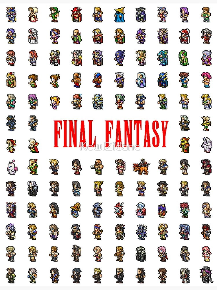 Final Fantasy Sprites through the ages Poster Framed-unframed - Walmart.com