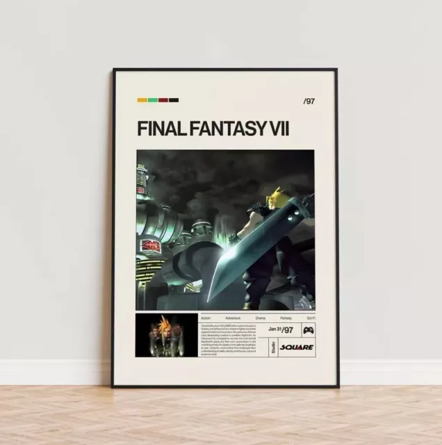 Final Fantasy Vii Poster, Video Game Poster, Minimalist Game Print ...