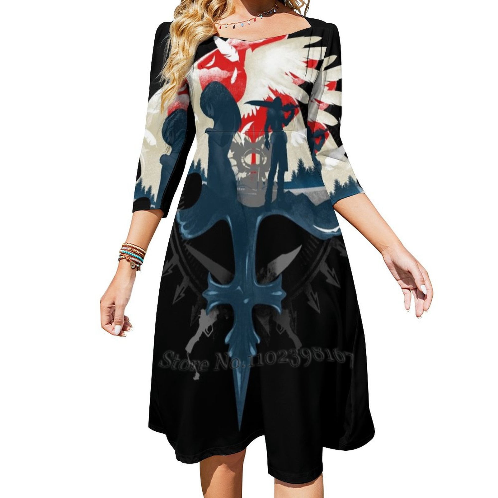 Final Fantasy Viii-Gunblades And Angels Sweetheart Knot Flared Dress ...