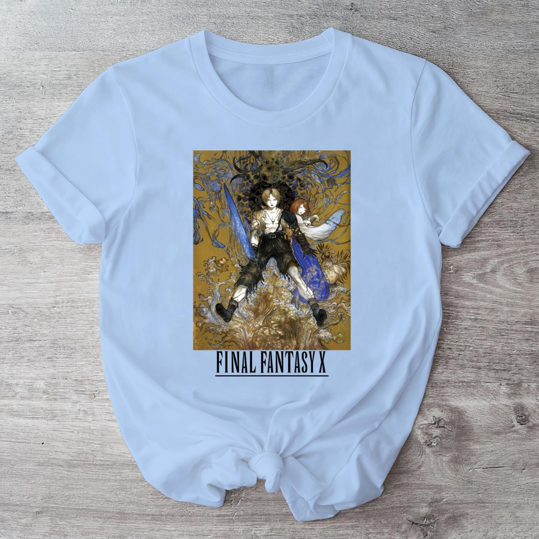 Final Fantasy X Tidus and Yuna Yoshitaka Amano Key Art Premium Unisex T ...