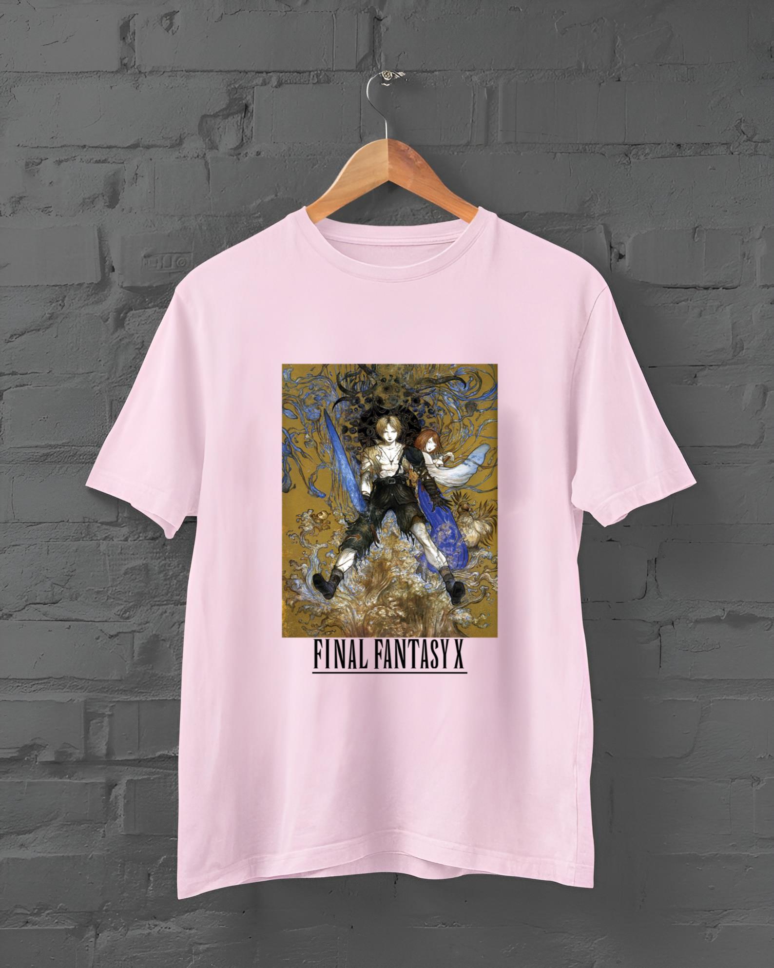 Final Fantasy X Tidus and Yuna Yoshitaka Amano Key Art Premium Unisex T ...