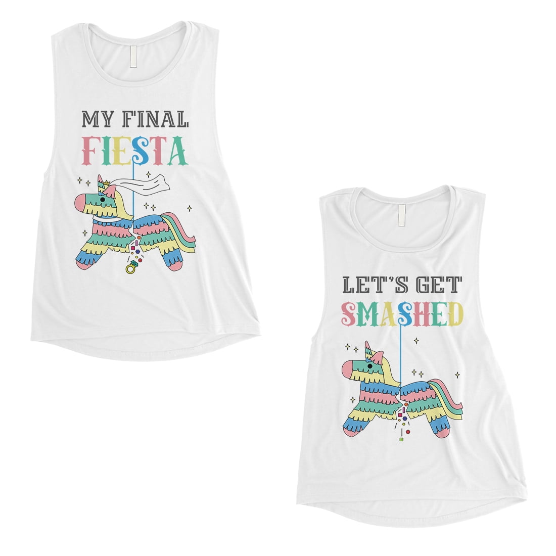 Final Fiesta Smashed Pinata BFF Matching Tank Tops Womens White ...