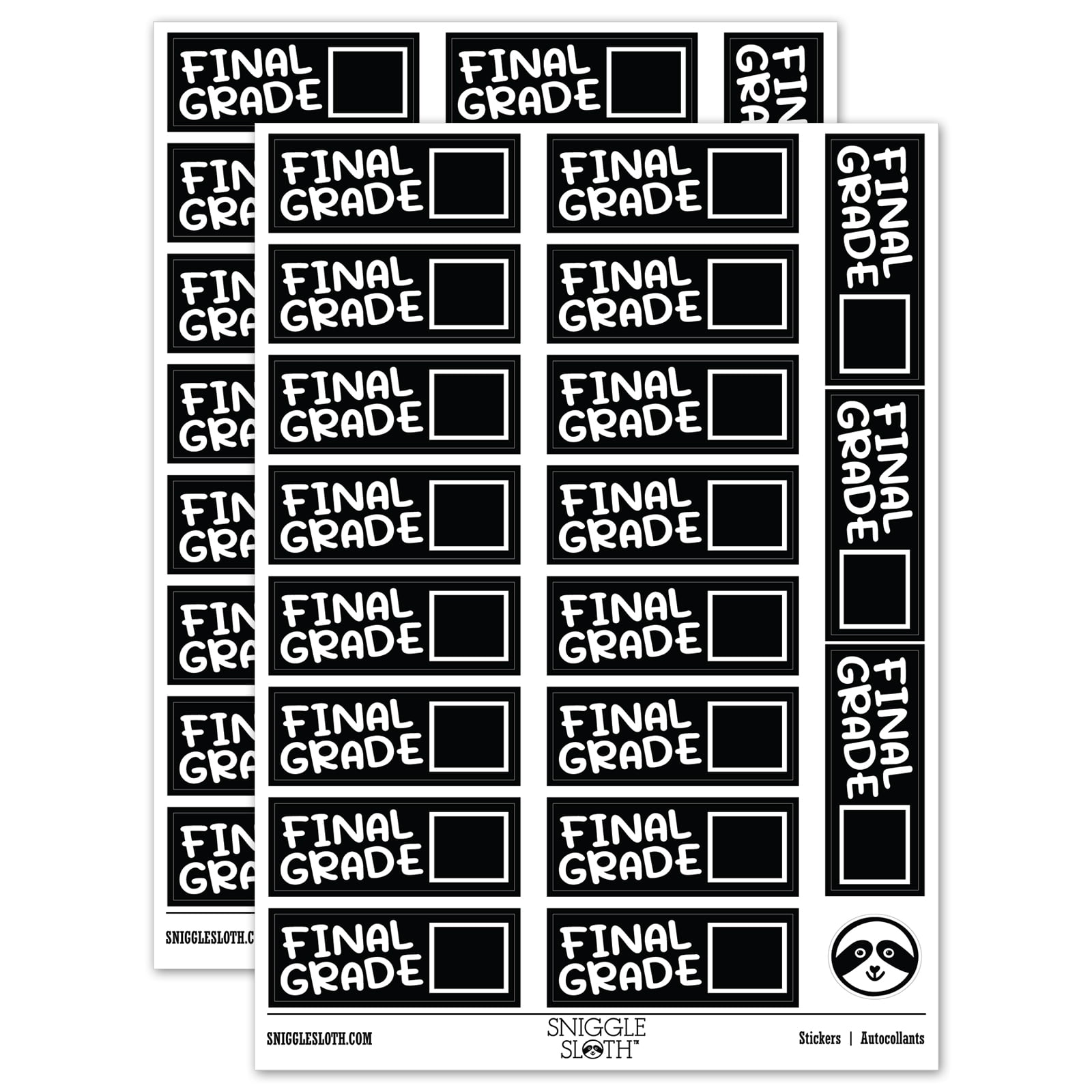 Final Grade Teacher Student School Sticker Set - Black - Matte Finish ...