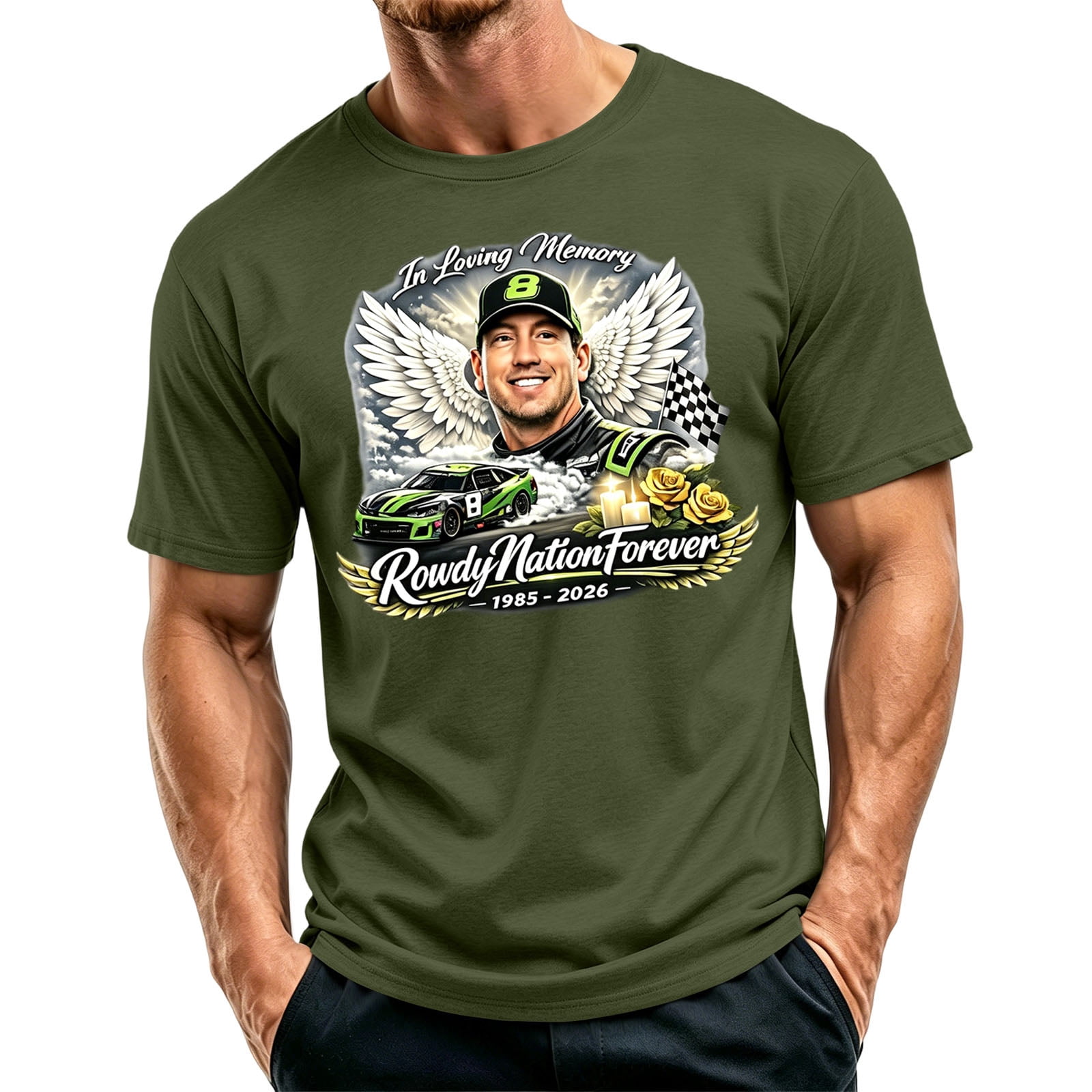 Final Lap Checkered Flag Race Car Tee Kyle Memorial Legend Style ...