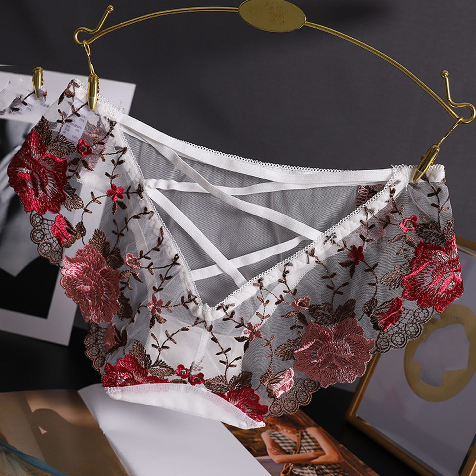 Final Markdown: Calzones De Mujer, Bragas para Mujer, Women's Low Waist Hollow Lace Mesh Sexy ...