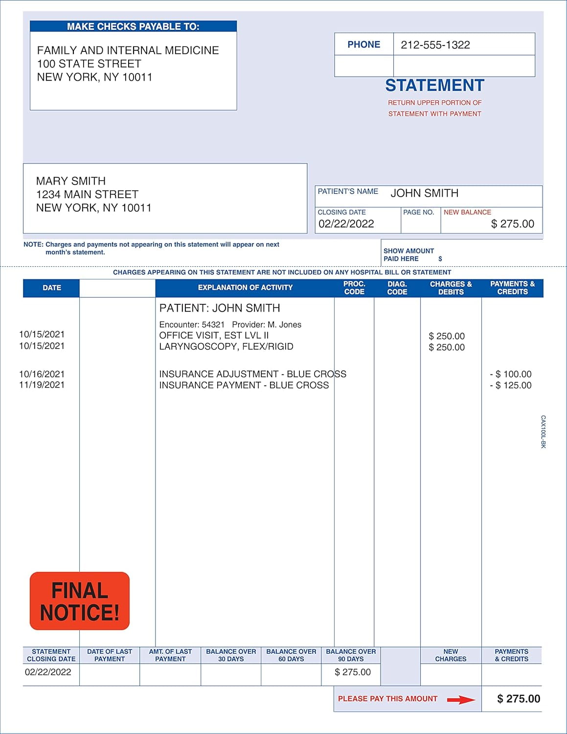 Final Notice Label for Patient Billing, Fluorescent Red 1-1/2” x 7/8 ...