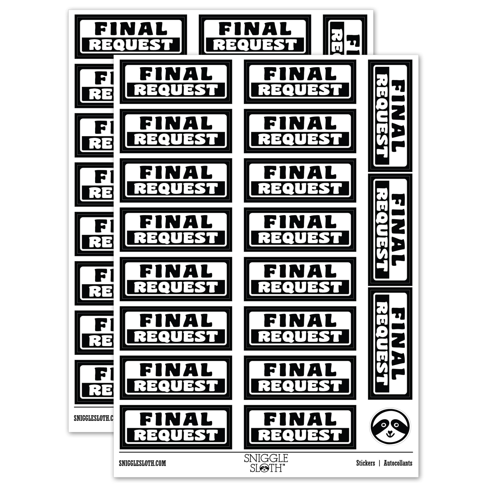 Final Request Bold Payment Sticker Set - Black - Gloss Finish - 2.00 ...