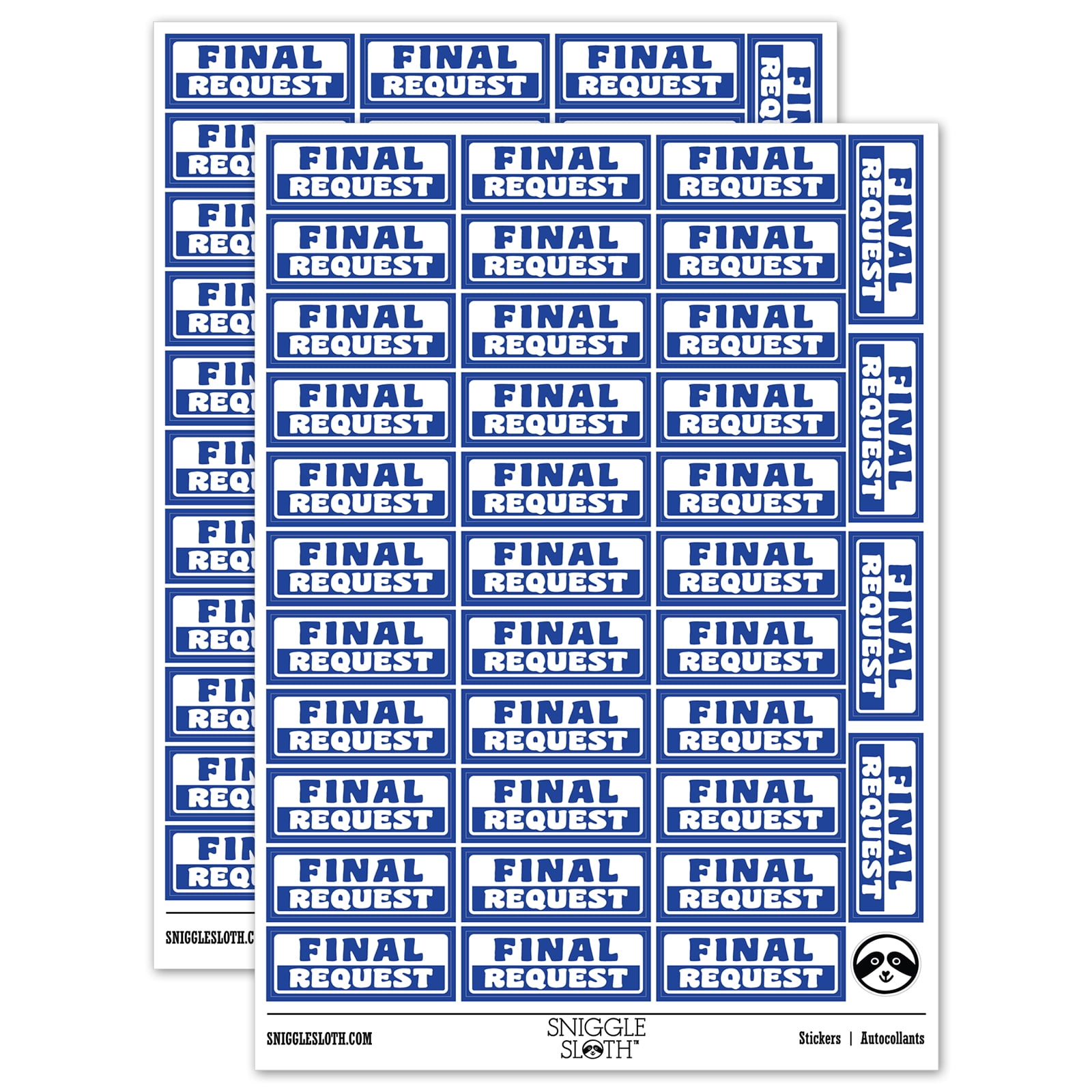 Final Request Bold Payment Sticker Set - Dark Blue - Gloss Finish - 1.5 ...