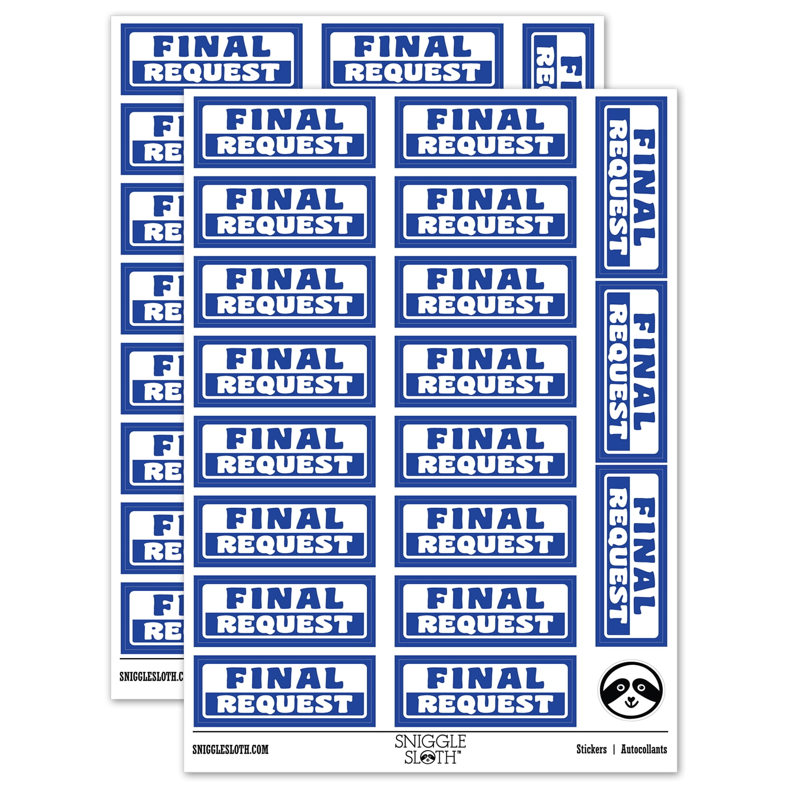 Final Request Bold Payment Sticker Set - Dark Blue - Matte Finish - 2. ...