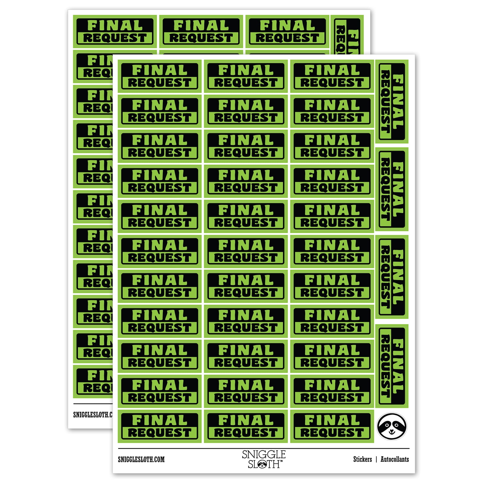 Final Request Bold Payment Sticker Set - Light Green - Matte Finish - 1 ...