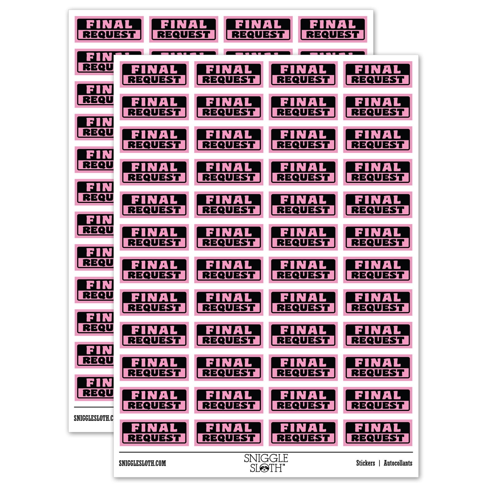 Final Request Bold Payment Sticker Set - Light Pink - Matte Finish - 1. ...
