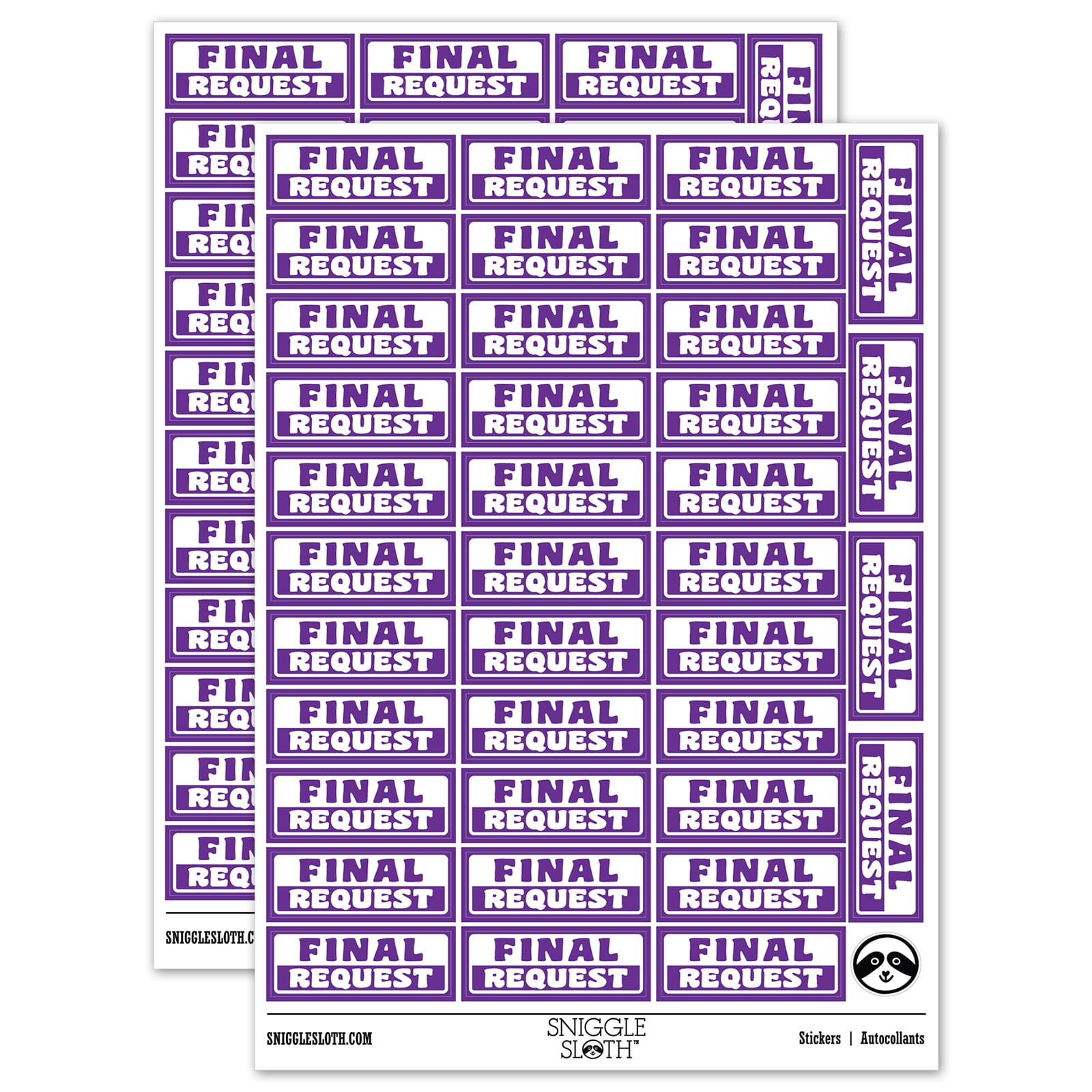 Final Request Bold Payment Sticker Set - Purple - Gloss Finish - 1.5 ...