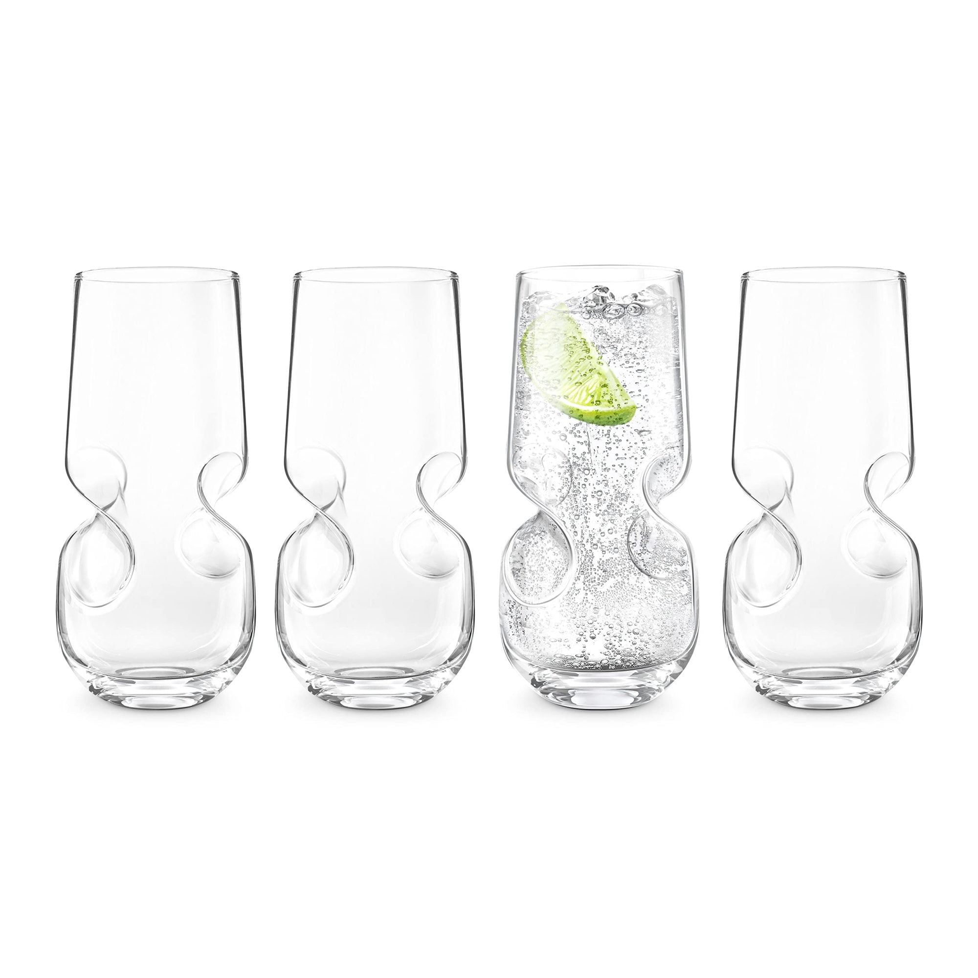 Final Touch 17 oz Bubbles Seltzer Beverage Glasses, Set of 4 - Lead ...
