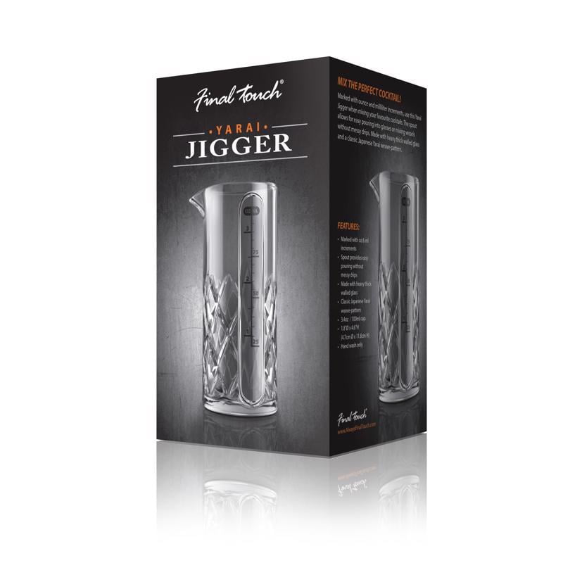 Final Touch Bartender's 3.4 oz Clear Glass Yarai Cocktail Jigger ...