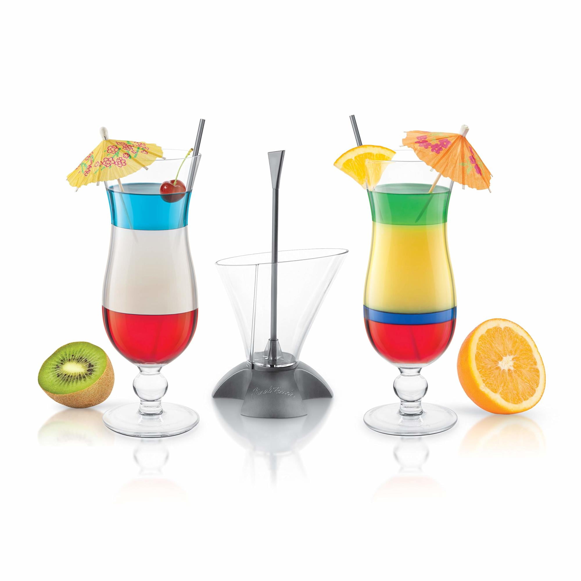 Final Touch Rainbow Cocktail Layering Tool Set, 13.5 oz Hurricane ...