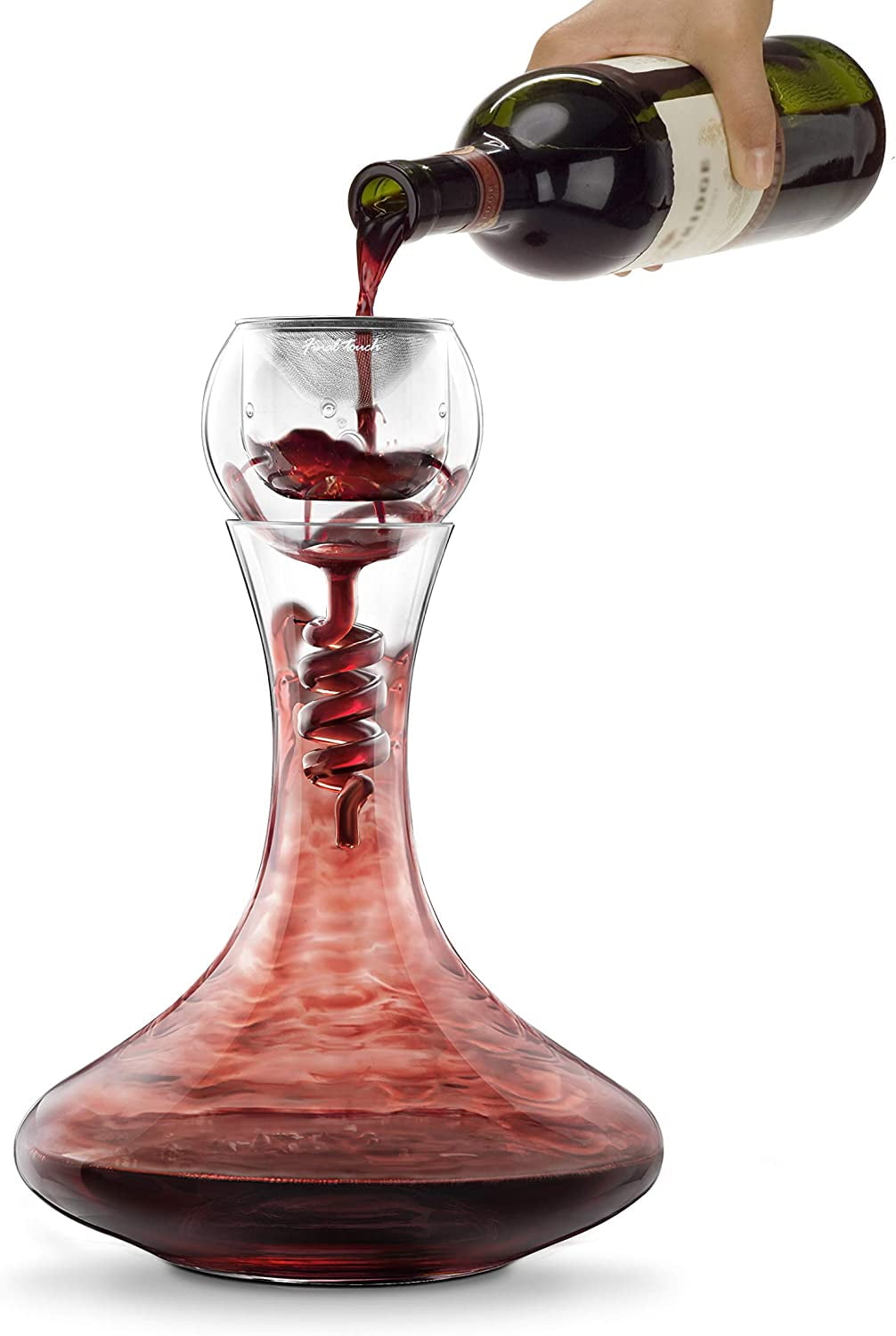 Final Touch Twister Glass Aerator & Decanter Set - 3 Phase Wine ...