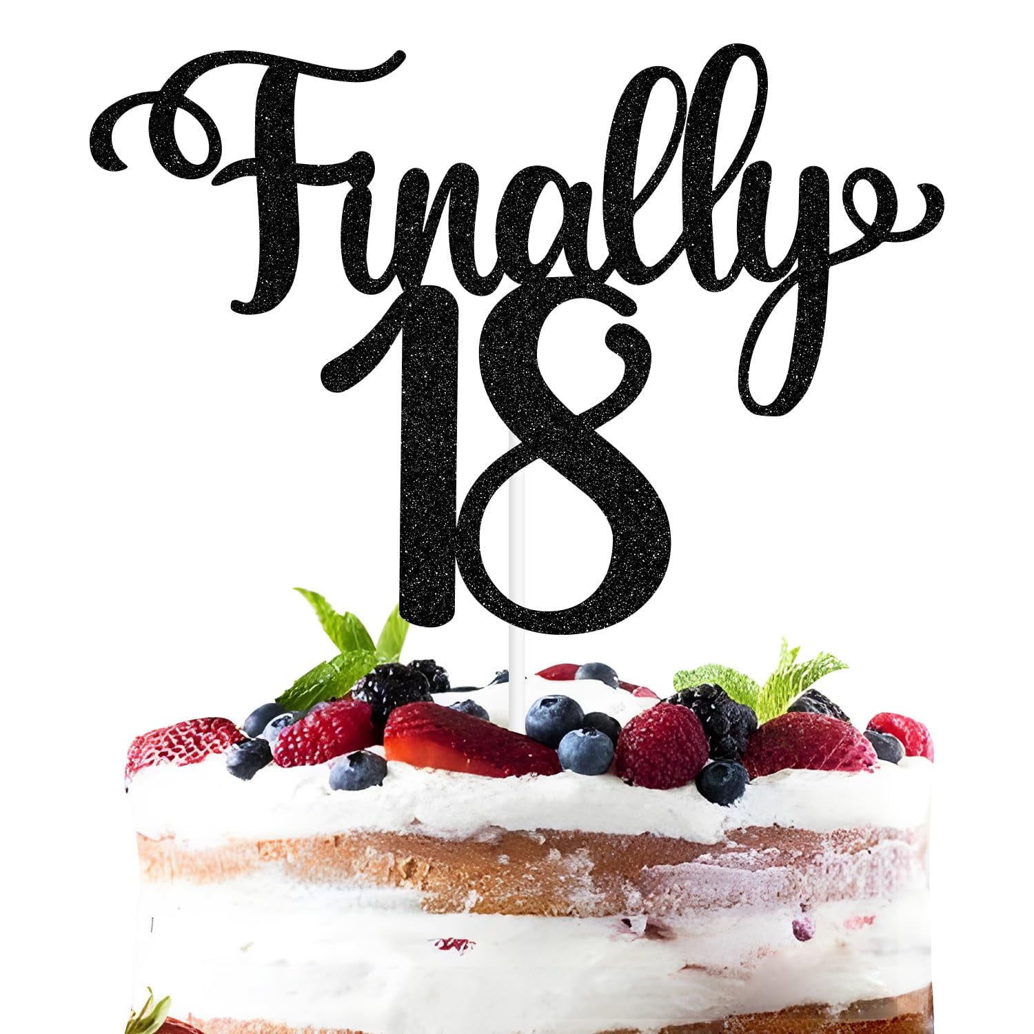 Finally 18 Cake Topper, Cheers to KKS1 18 Years/18 & Fabulous, Hello 18 ...