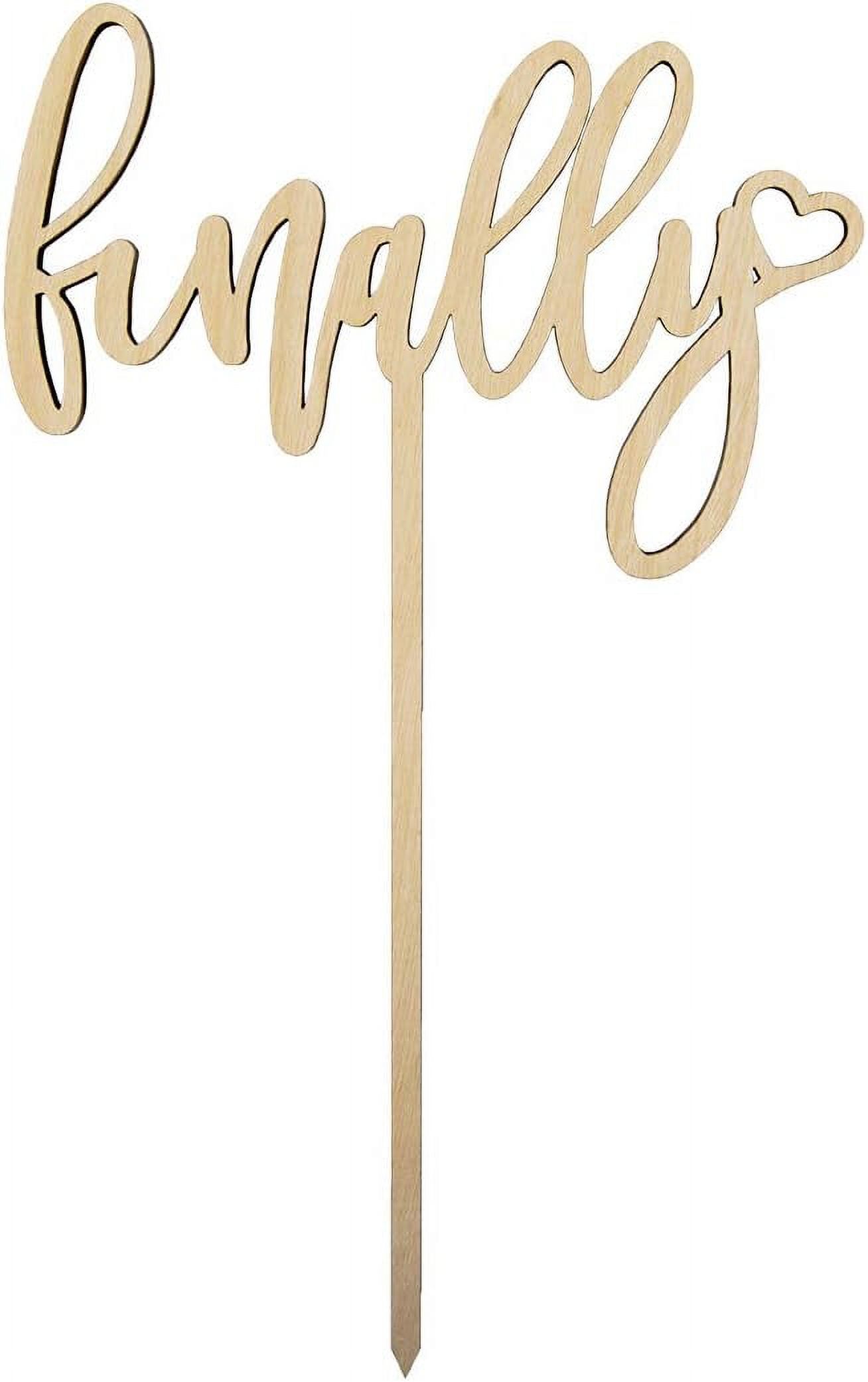 Finally Cake Topper, Scripted Laser Cut Wood Cake Topper for Bridal ...