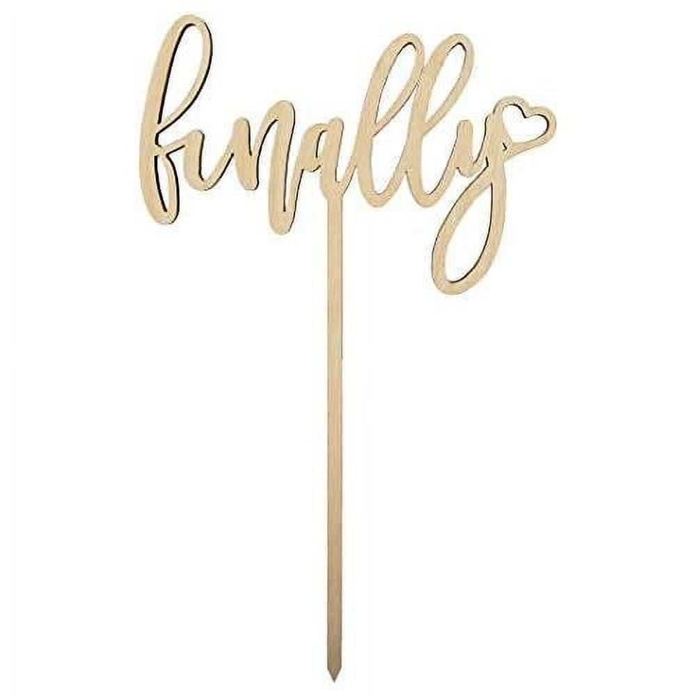 Finally Cake Topper, Scripted Laser Cut Wood Cake Topper for Bridal ...